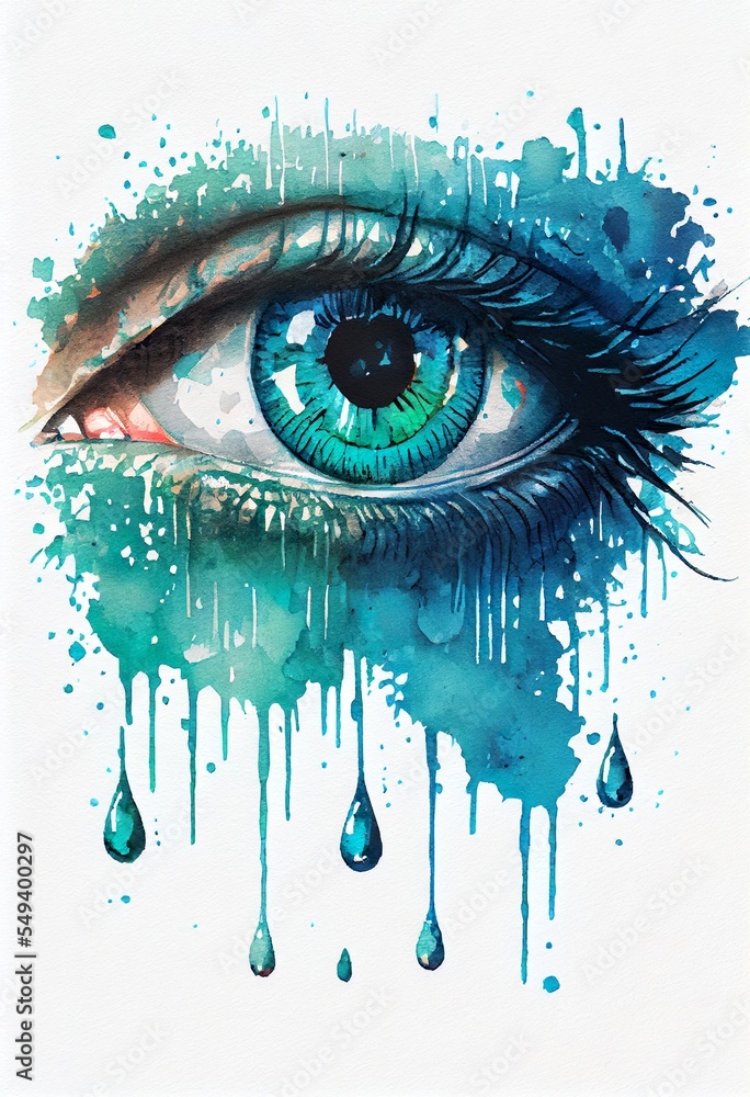 Crying Eye Watercolor