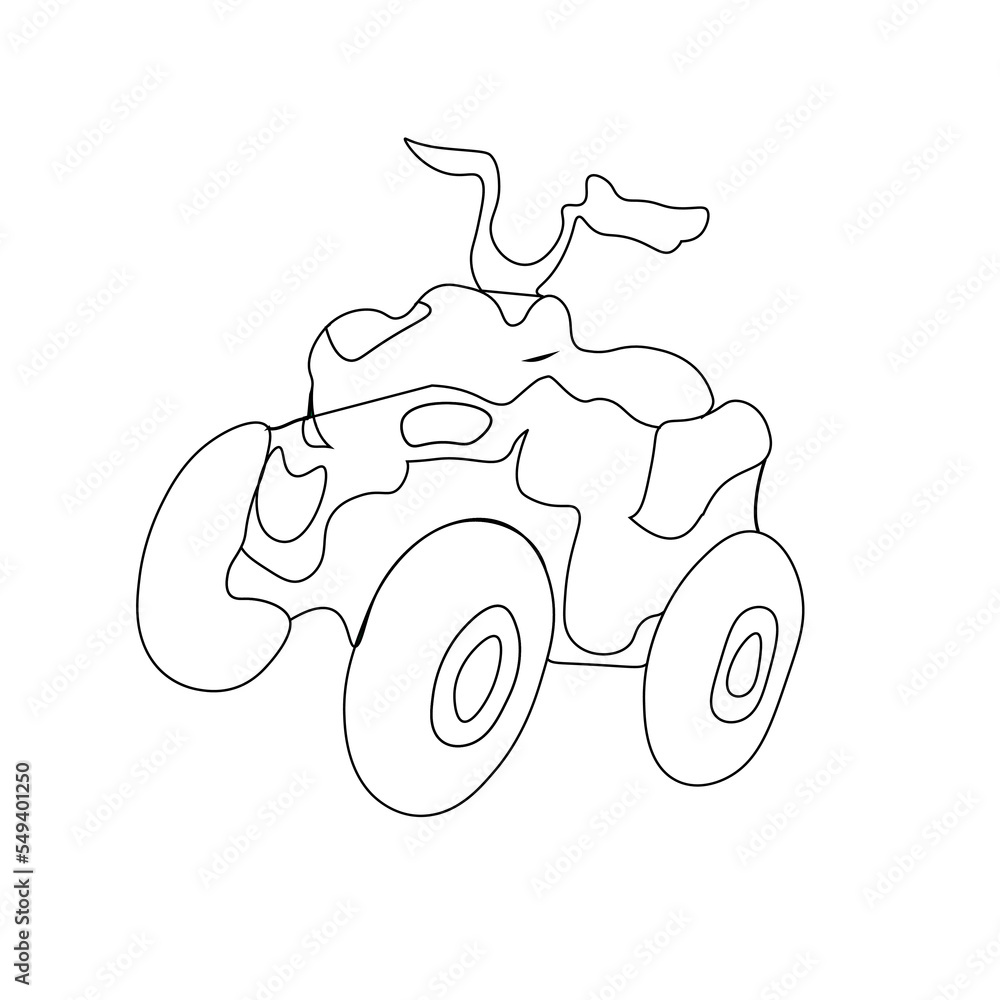 car isolated on white background coloring book for kids line art Stock ...