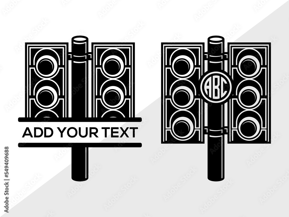 Traffic Light Svg Monogram, Road Light Svg, Signal Light Svg, Stop ...