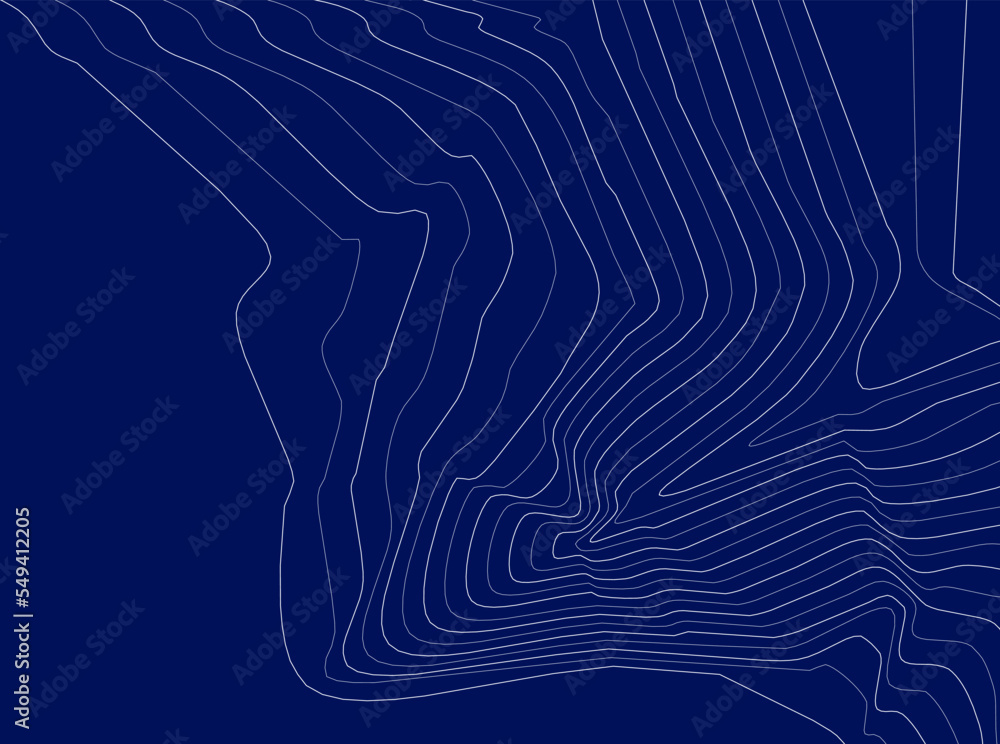 Abstract vintage topography map. Vector blueprint. Map background with ...