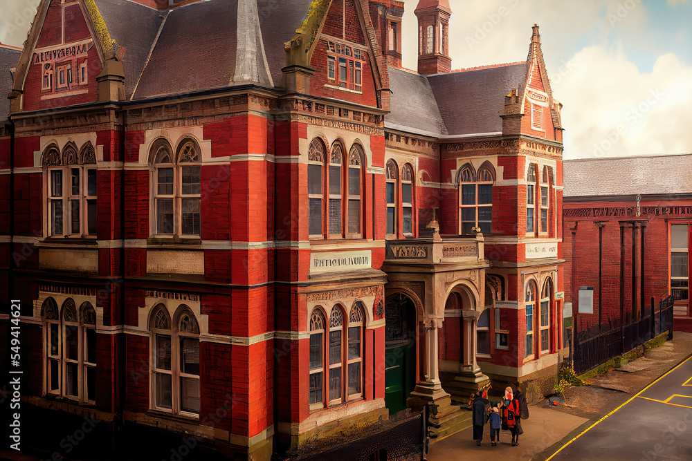AI generated image of an elite Victorian era school in England Stock ...