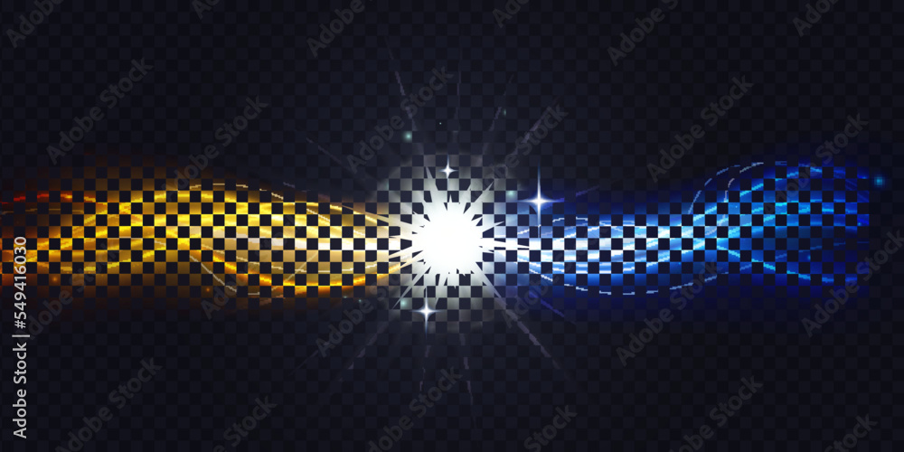 Magic luminous wavy curve shapes connecting and glowing, swirl glow ...