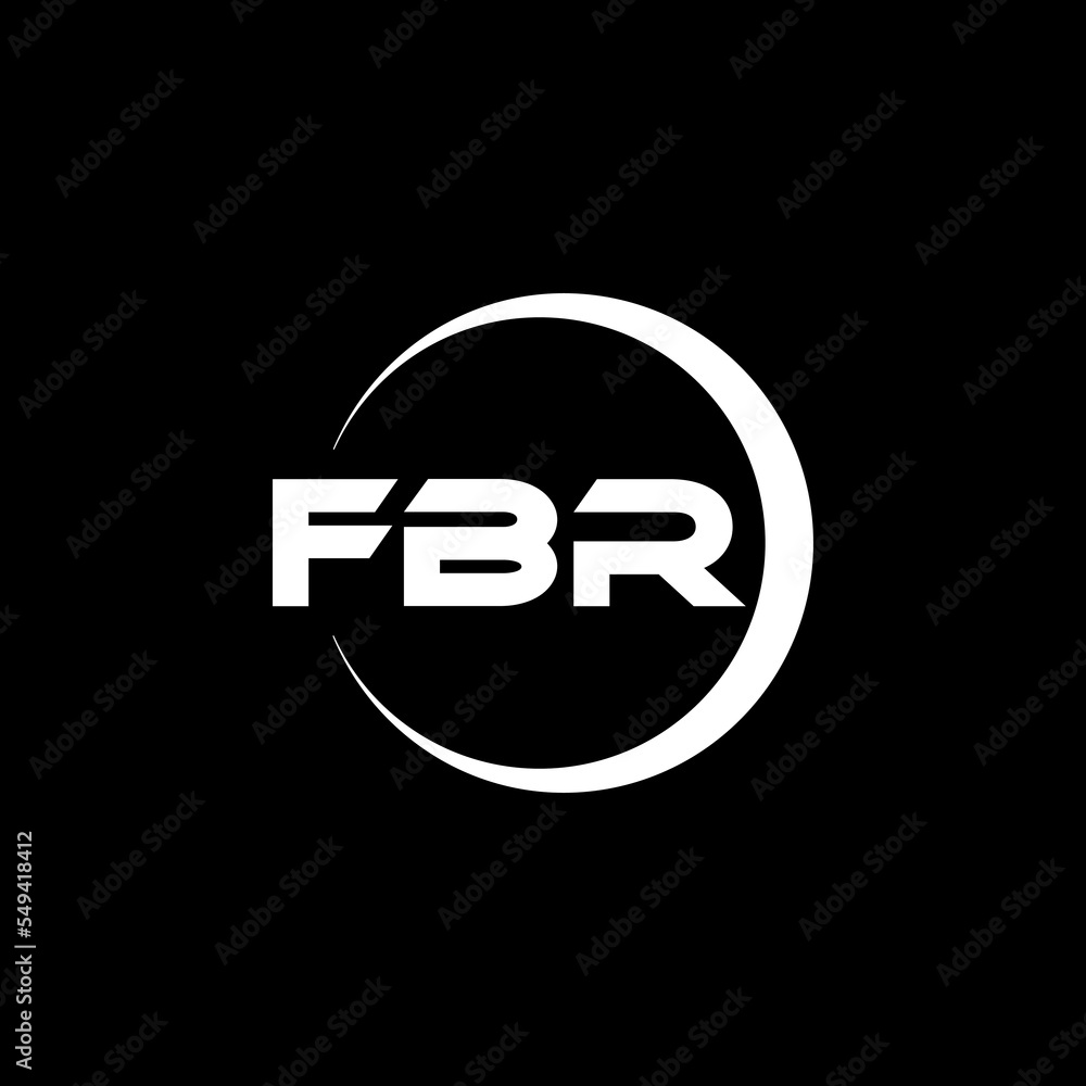 FBR letter logo design with black background in illustrator, cube logo ...