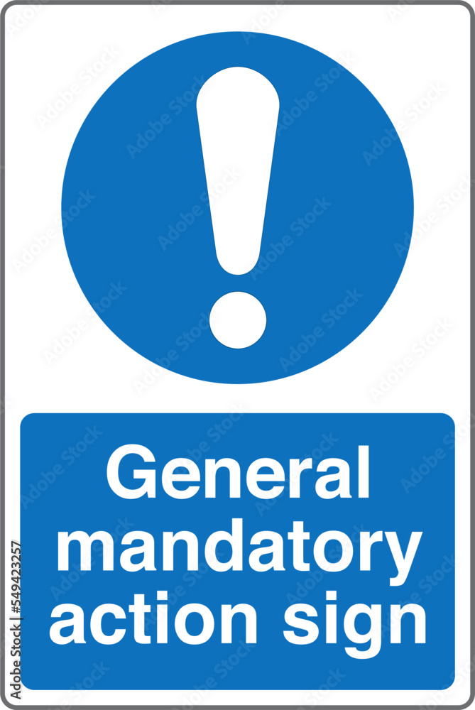 Safety Mandatory Sign Marking Label Standards General mandatory action ...