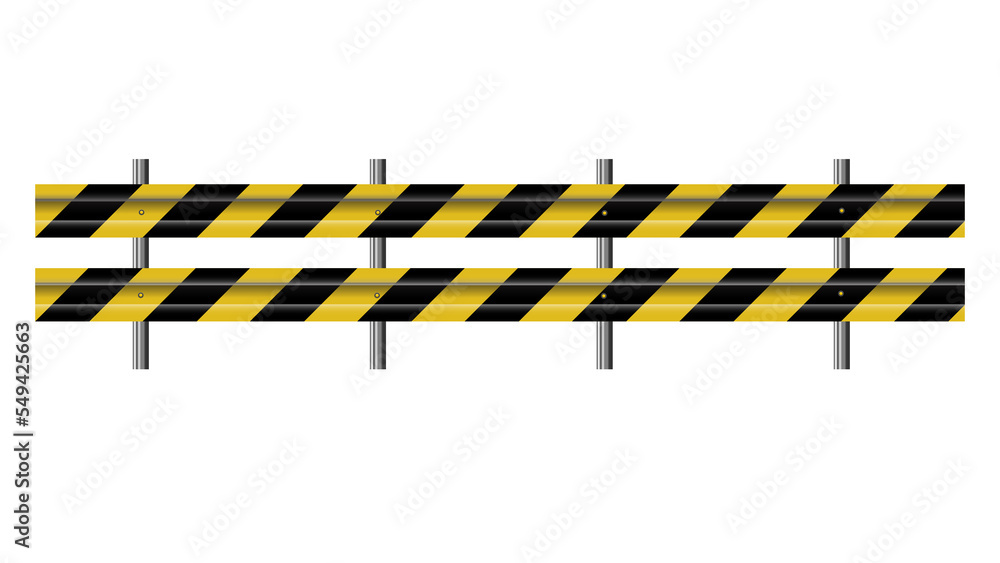 Long Yellow and Black Road barriers, Under construction vector isolated ...
