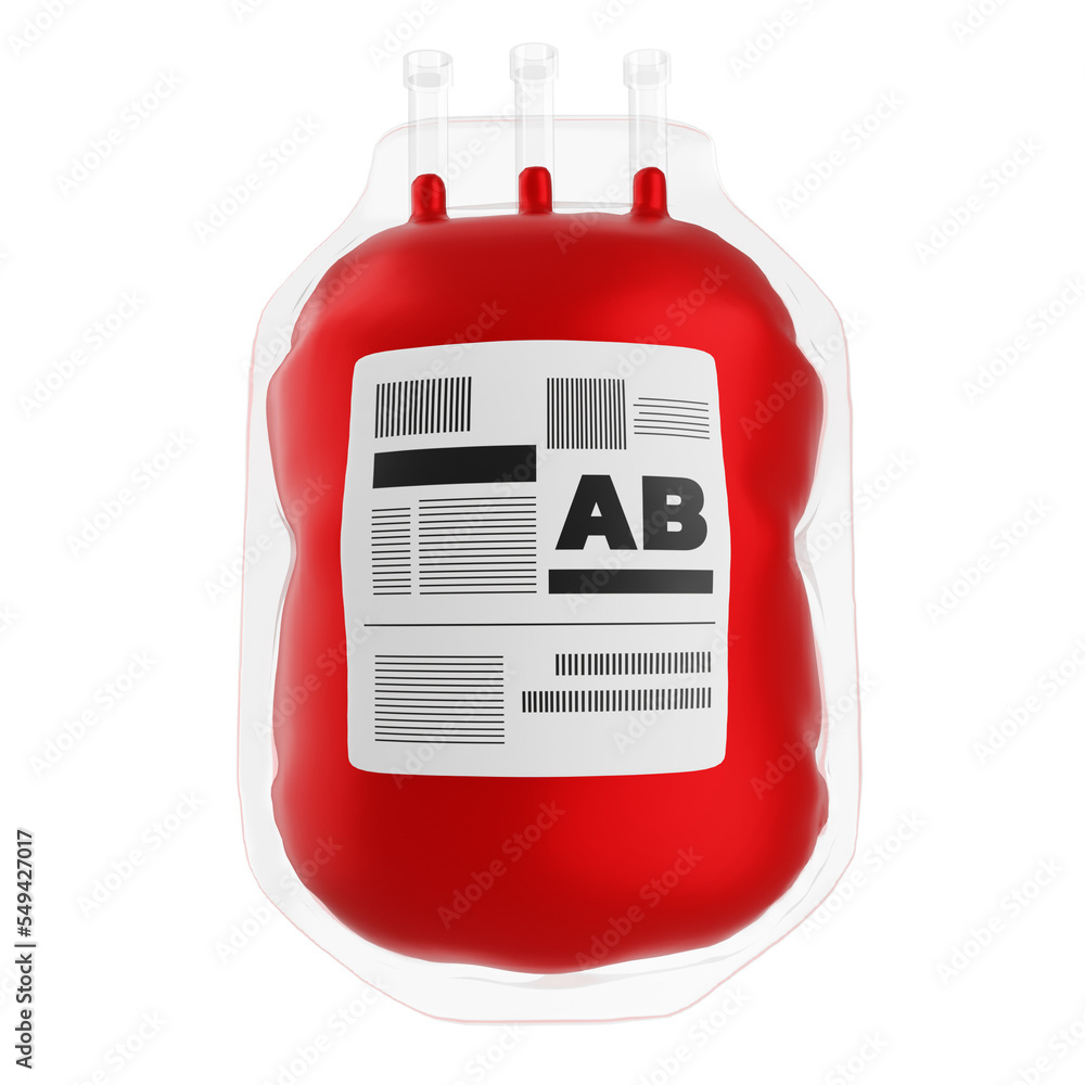blood bag group AB isolated. blood pack for transfusion, blood donation ...