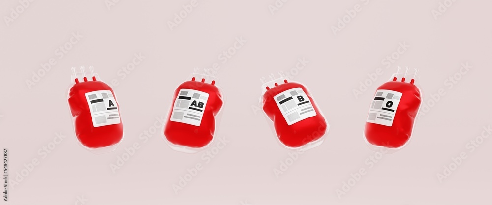 blood bag group isolated. blood pack for transfusion, blood donation ...