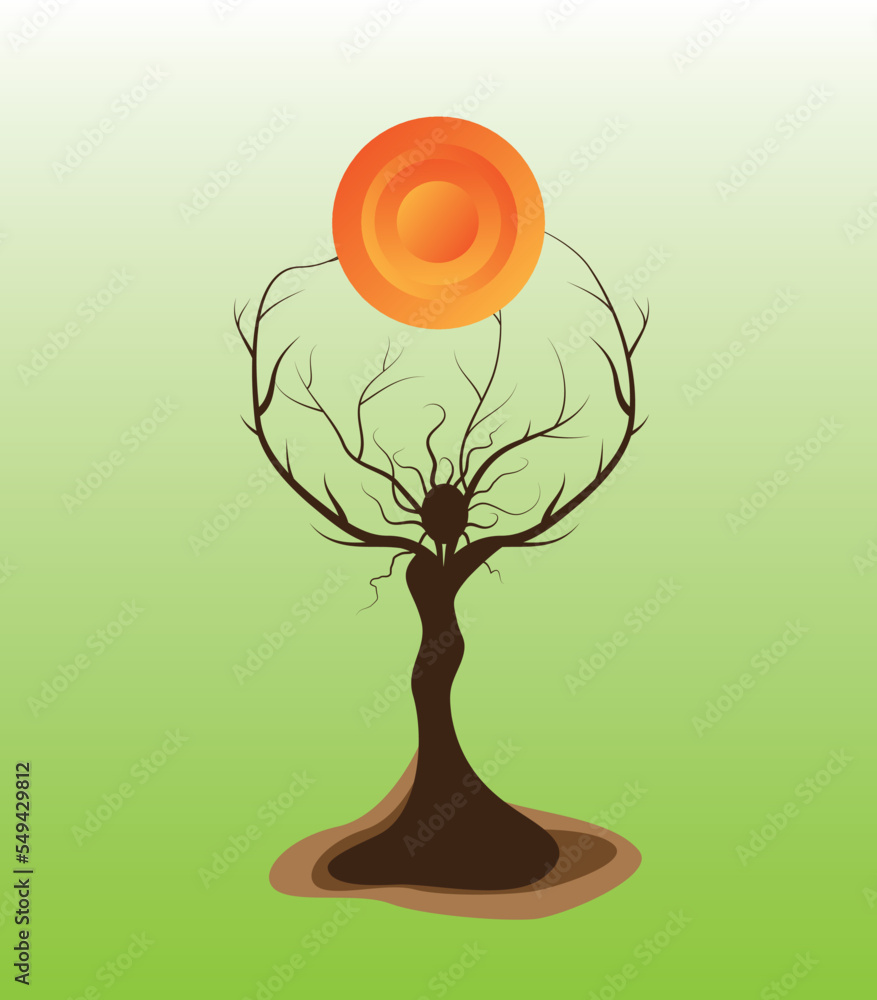 Mother earth, environment, natural, tree, plant, female symbol made of ...