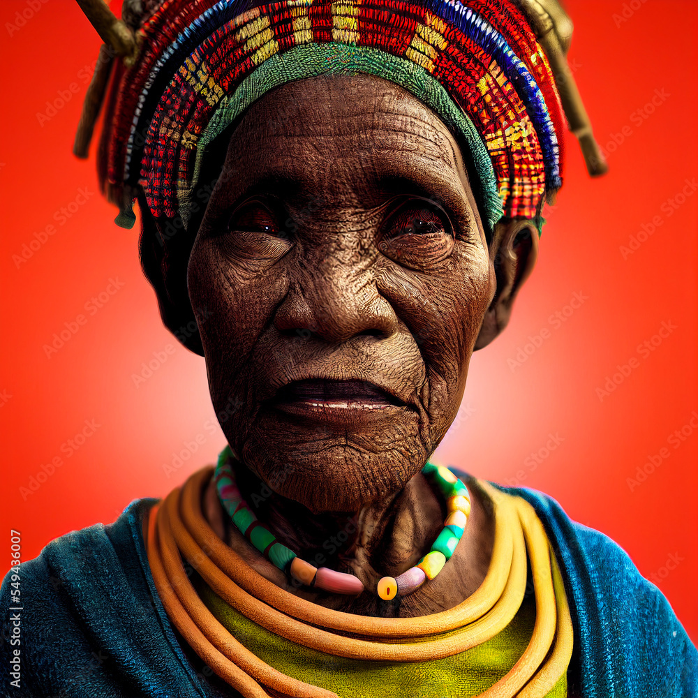 This portrait of an old African woman is quite striking. Her face is ...