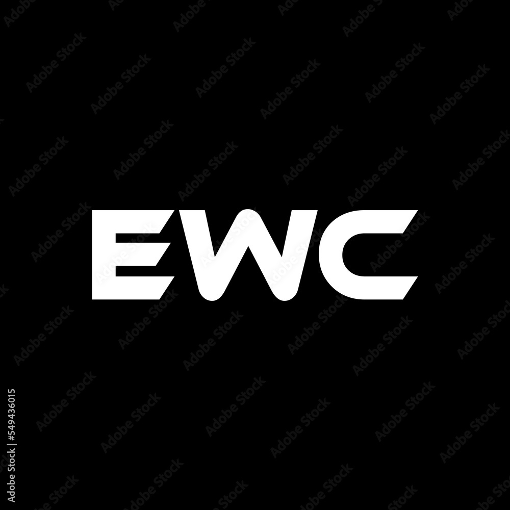 EWC letter logo design with black background in illustrator, vector ...