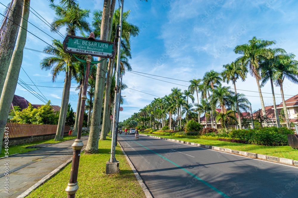 Idjen Boulevard is a landmark of Malang city with large pedestrian ...