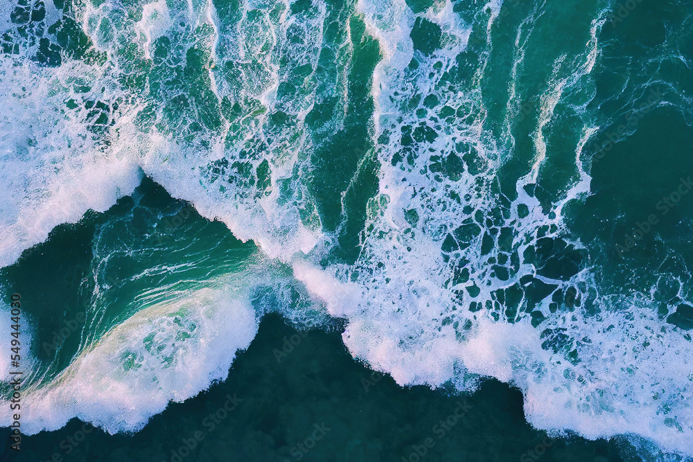 Spectacular aerial top view background photo of ocean sea water white ...