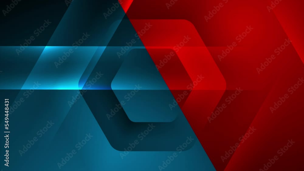 Hi-tech blue red abstract futuristic background with glowing lines and ...
