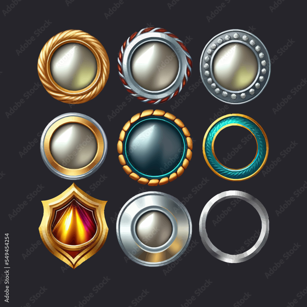 Rank circle frames, Ui game borders evolution frames for rpg game ...