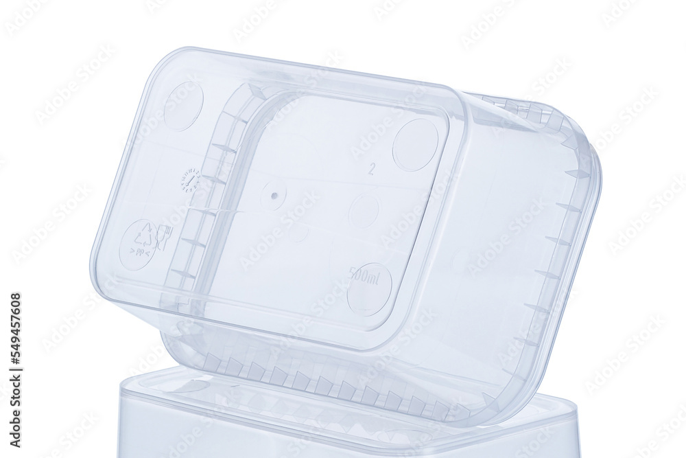 transparent plastic rectangular container with transparent lid - 500 ml ...