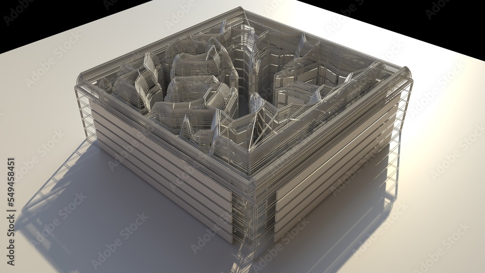 3D Illustration of an architectural structure. Architects, Modelers ...