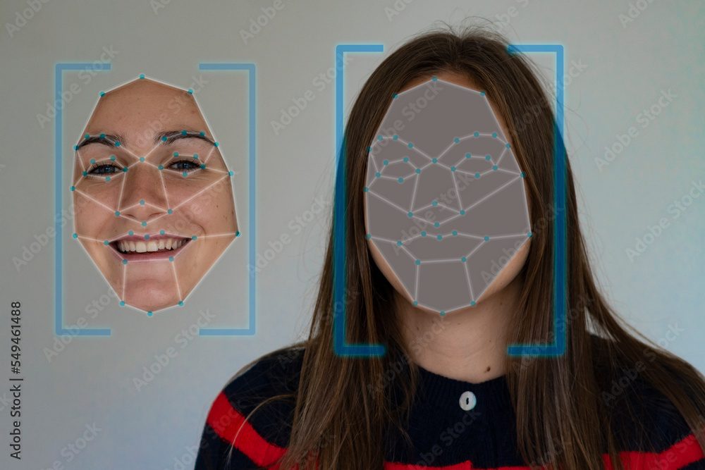 Deepfake concept matching facial movements with a different face of ...
