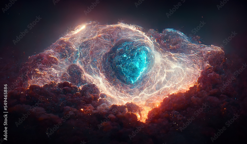 Multicolor Nebula. Background. AI render. Stock Illustration | Adobe Stock