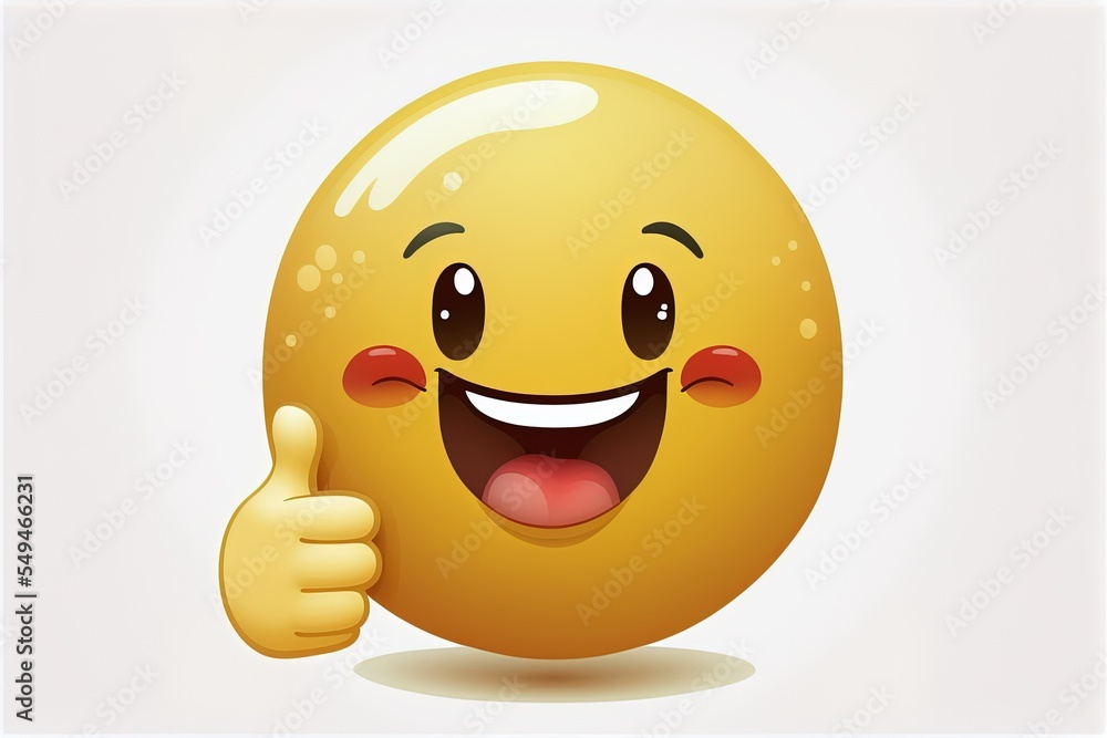 smiley face with thumbs up emoticon Stock Illustration | Adobe Stock