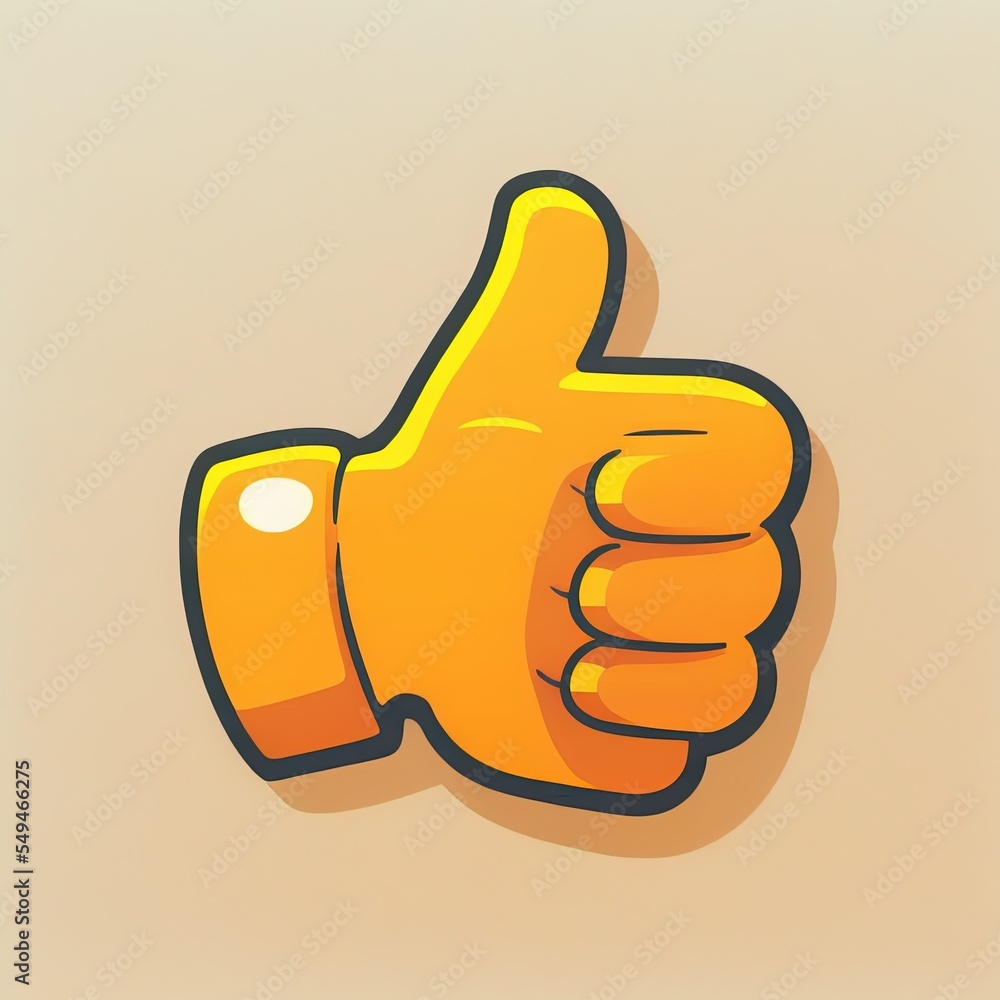 Thumbs Up Hand Emoji Icon Illustration Sign. Human Gesture Stock ...
