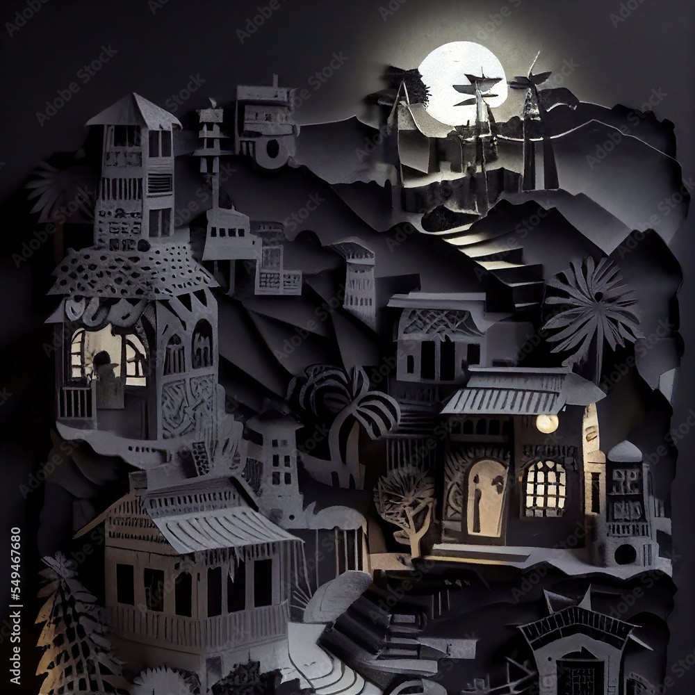 AI generated image of an Indian village scene model or diorama created ...