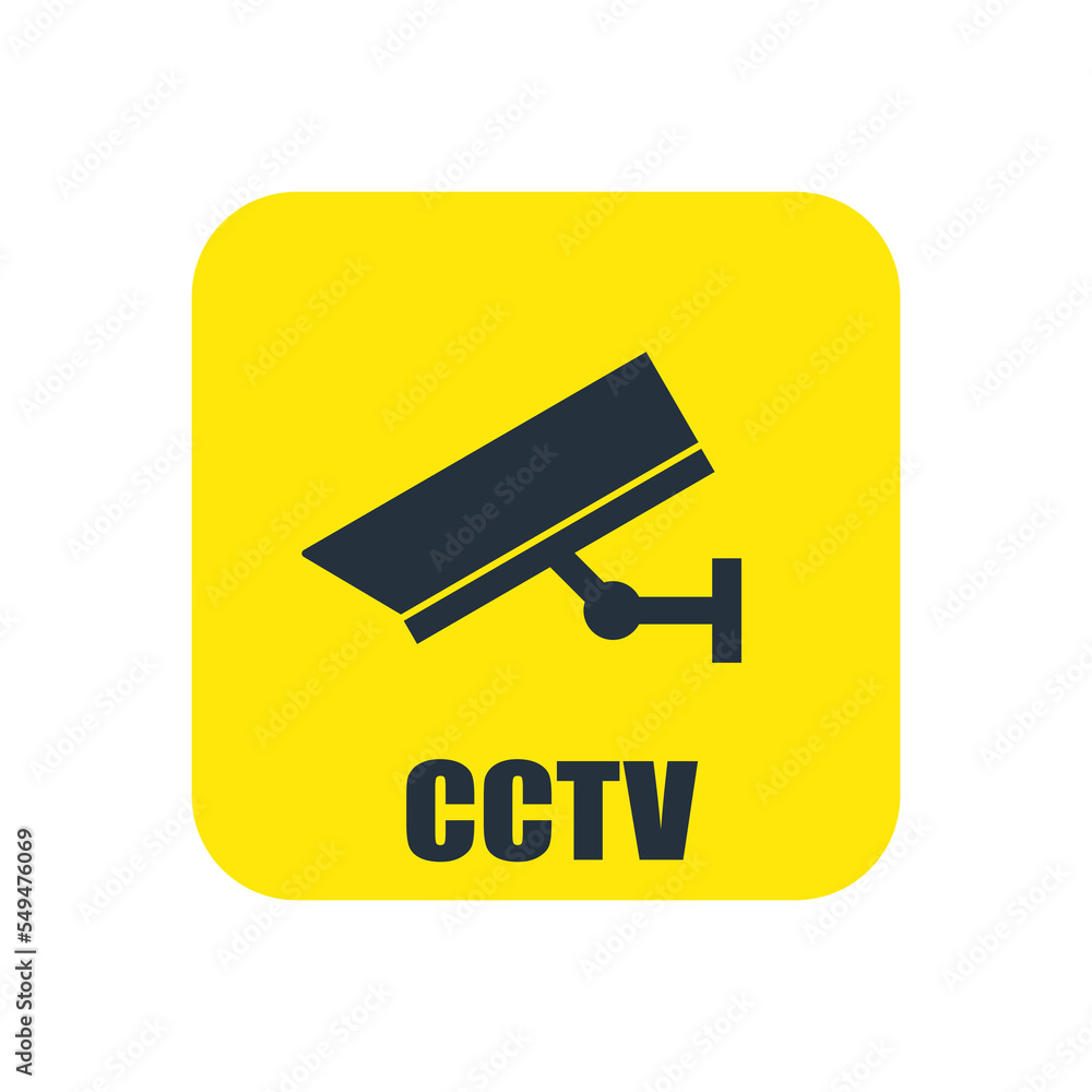 cctv sign, security camera stickers, video surveillance camera icons ...