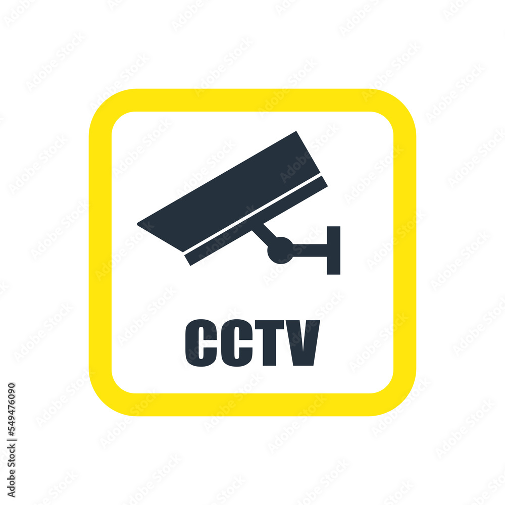cctv sign, security camera stickers, video surveillance camera icons ...