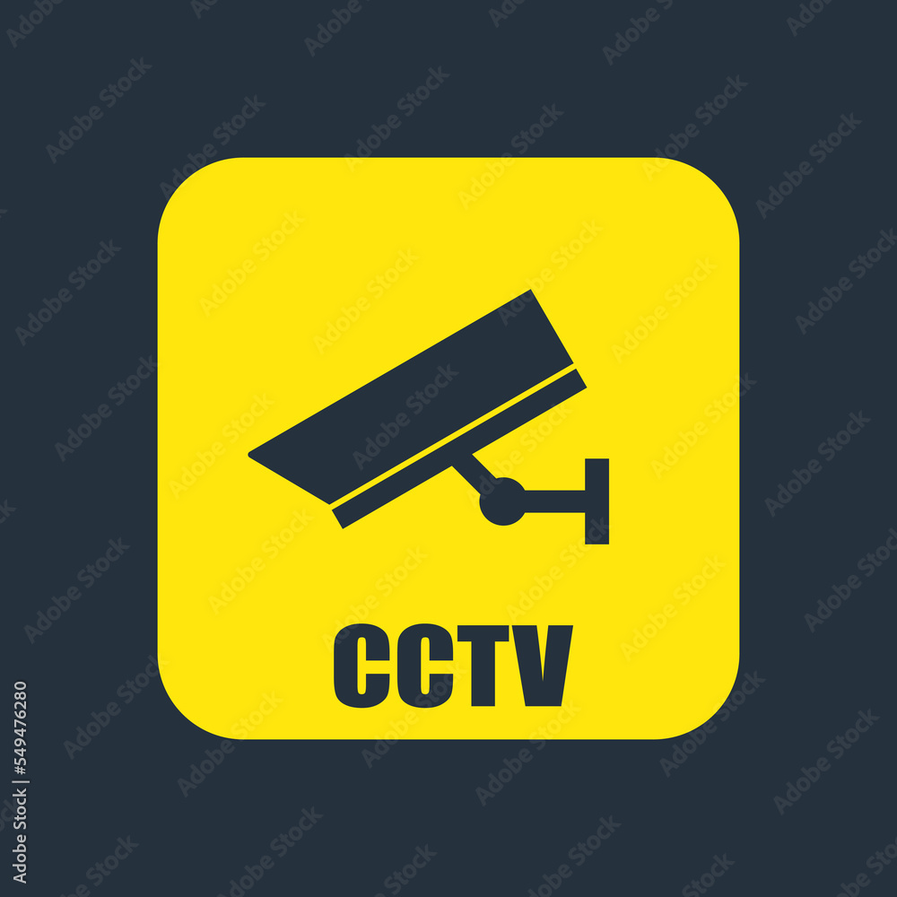 cctv sign, security camera stickers, video surveillance camera icons ...