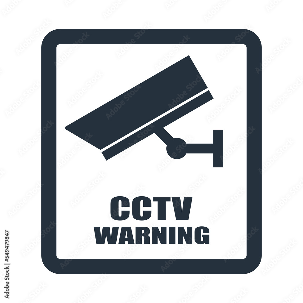 cctv sign, security camera stickers, video surveillance camera icons ...