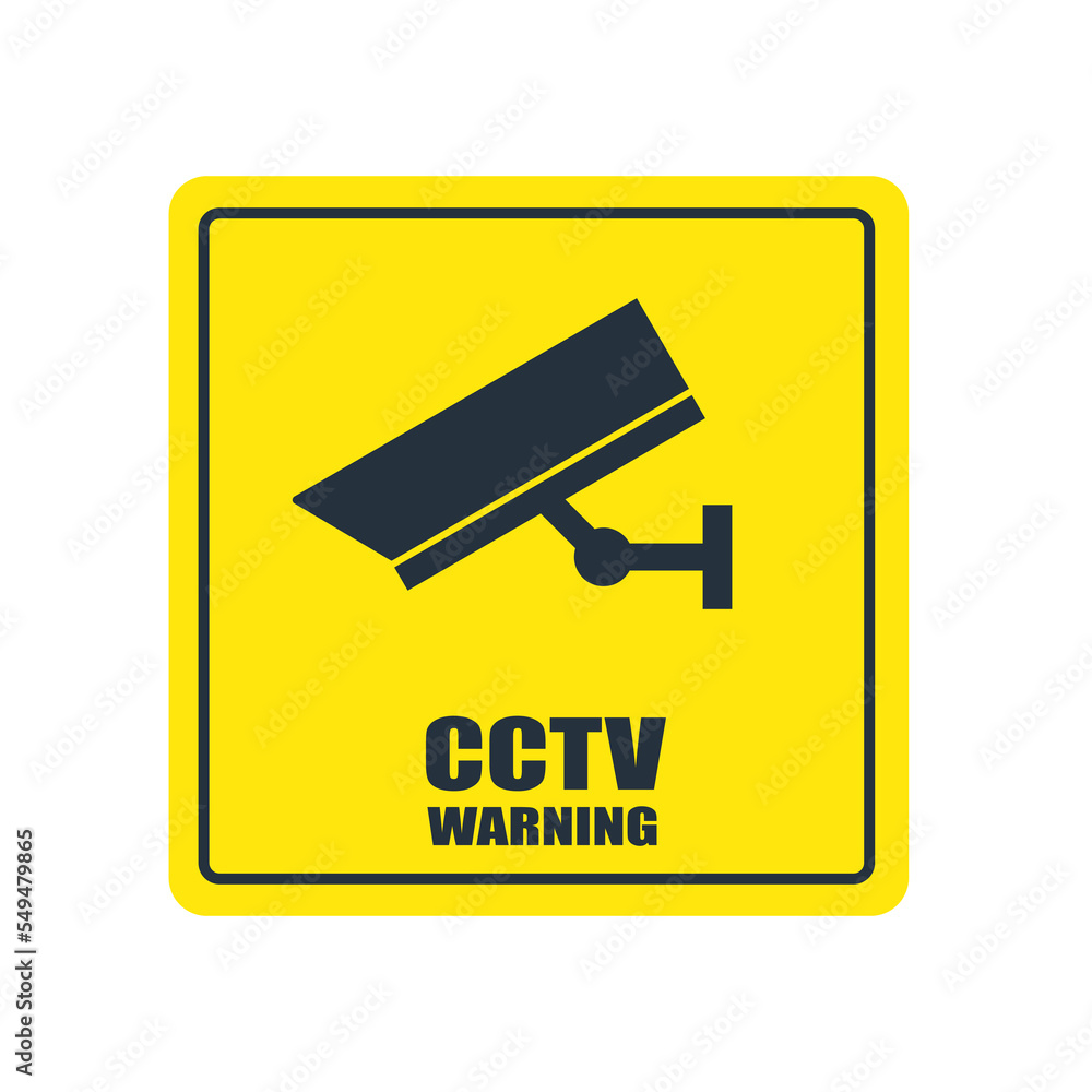 cctv sign, security camera stickers, video surveillance camera icons ...