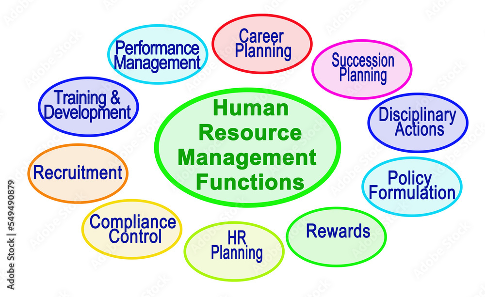 Functions of Human Resource Management Stock Illustration | Adobe Stock