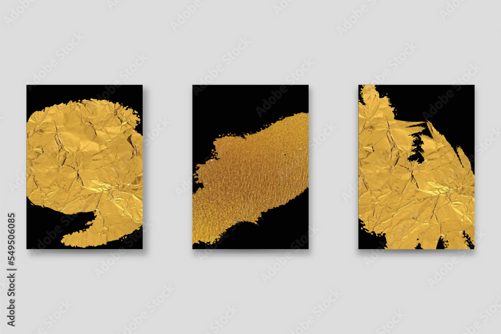 Technology cover background design set. Luxury, gold. Vector tech ...