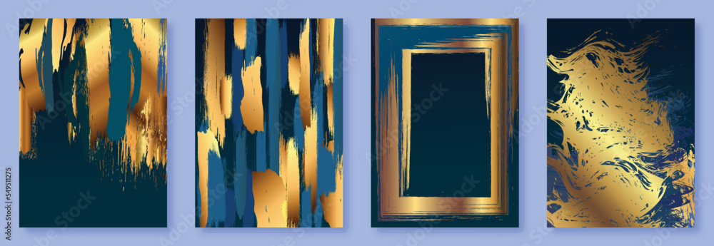 Technology cover background design set. Luxury, gold. Vector tech ...