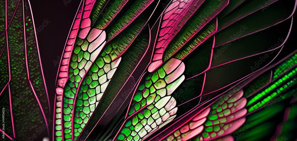Rainbow color dragonfly wings background. Dragonfly wing close up ...