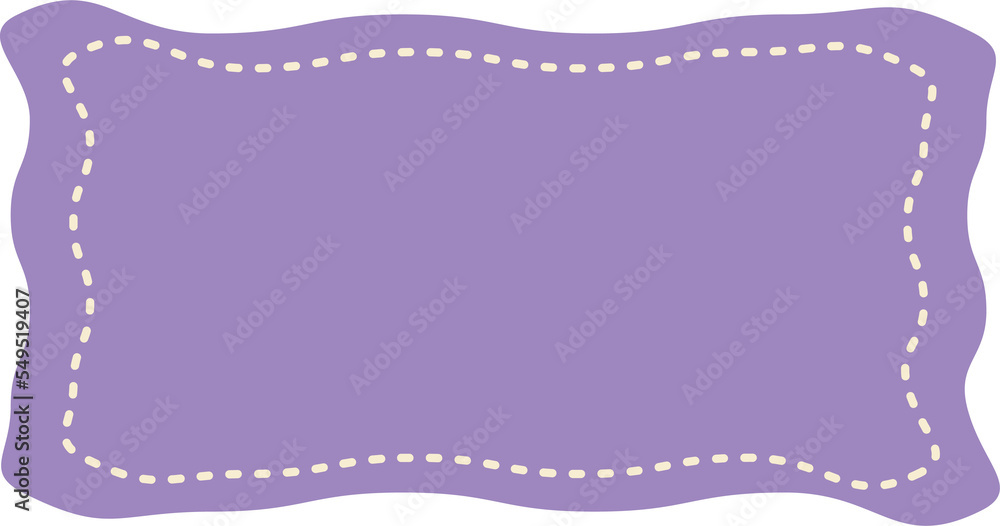 Purple Rectangle Shape Label With White Dashed Lines Vector Stock ...