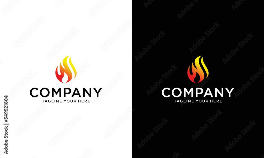 Fire flame logo vector illustration design template. vector fire fire ...