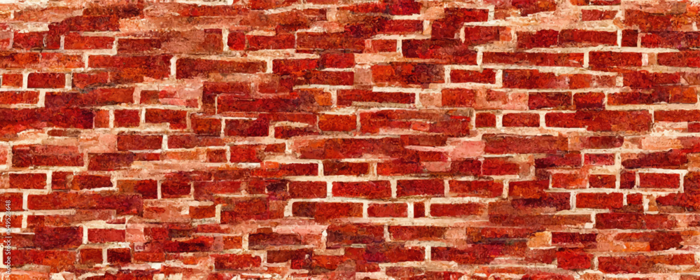 Red brick wall texture Seamless pattern Stock Vector | Adobe Stock