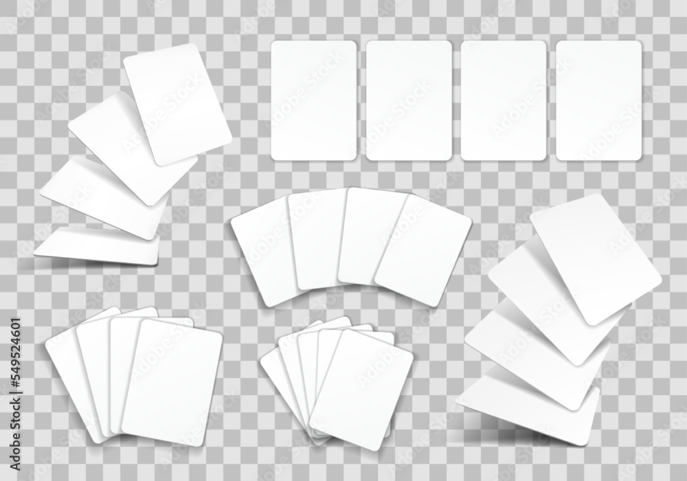 Set of playing cards mockups. Blank playing cards Stock Vector | Adobe ...