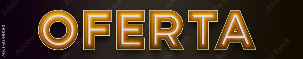 Palavra OFERTA estilo neon 3d em vetor para composições de promoções e ...