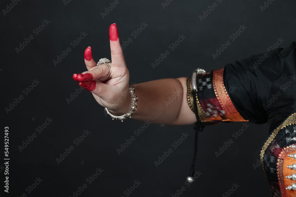 Close up of Hand gestures of an Odissi dancer. Indian classical dance ...