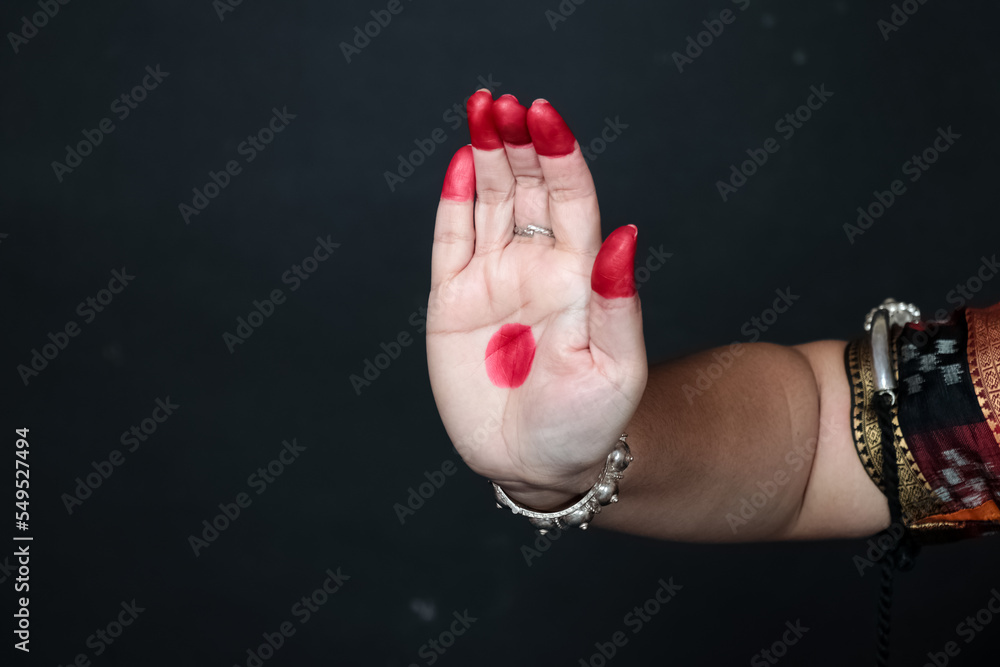 Close up of Hand gestures of an Odissi dancer. Indian classical dance ...