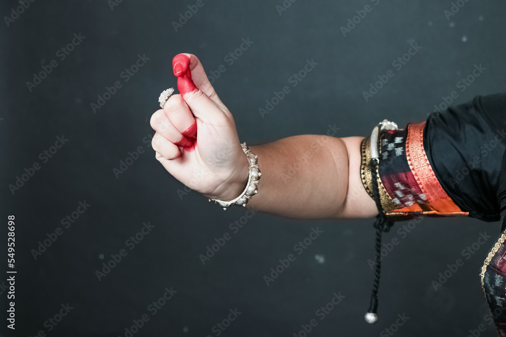 Close up of Hand gestures of an Odissi dancer. Indian classical dance ...