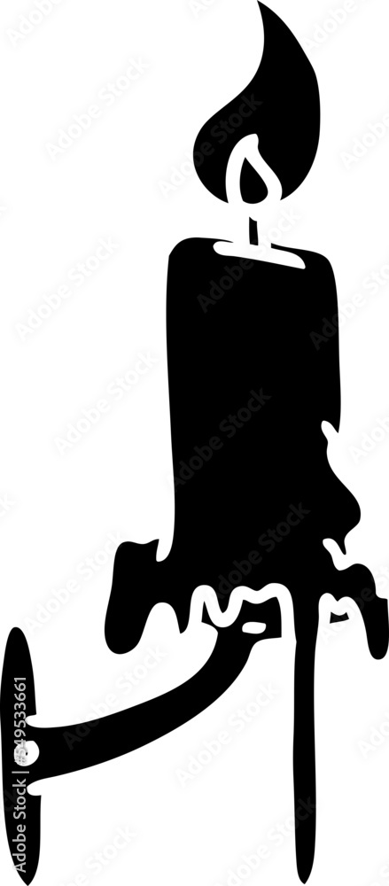 hand drawn line drawing doodle of a candle stick Stock Vector | Adobe Stock