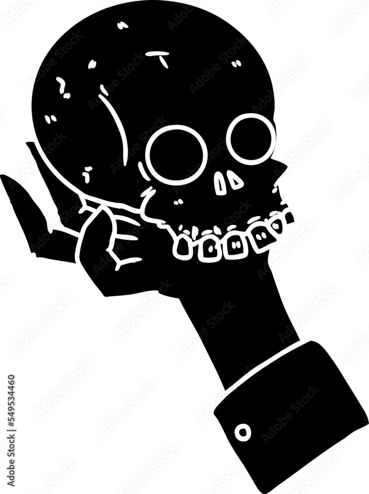 cartoon hand holding skull Stock Vector | Adobe Stock