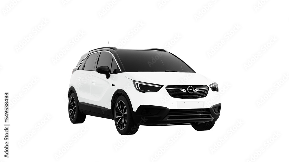 FRONT view of white car isolated on white, opel crossland x png ...