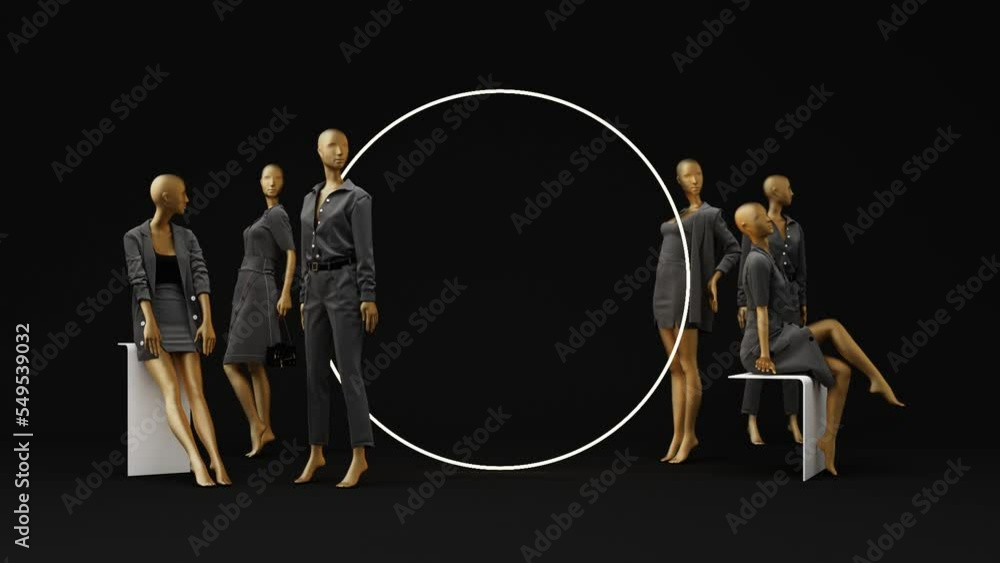 Statue of model mannequin in gold for showcasing fashion formal clothes ...