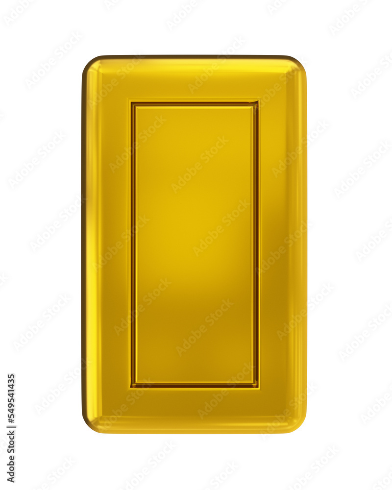 Gold bar blank single isolated - top view Stock Illustration | Adobe Stock