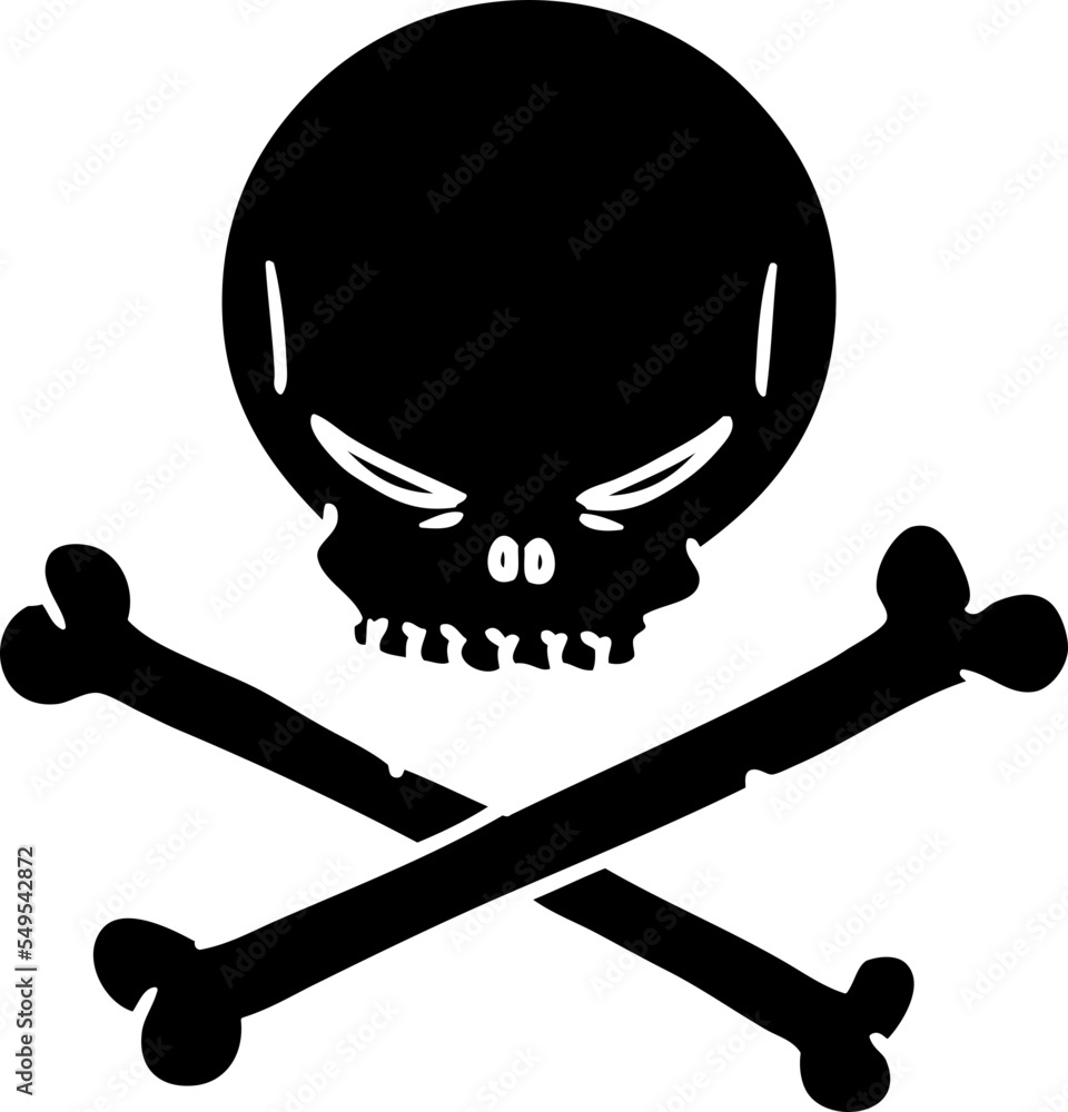 cartoon skull and crossbones Stock Vector | Adobe Stock