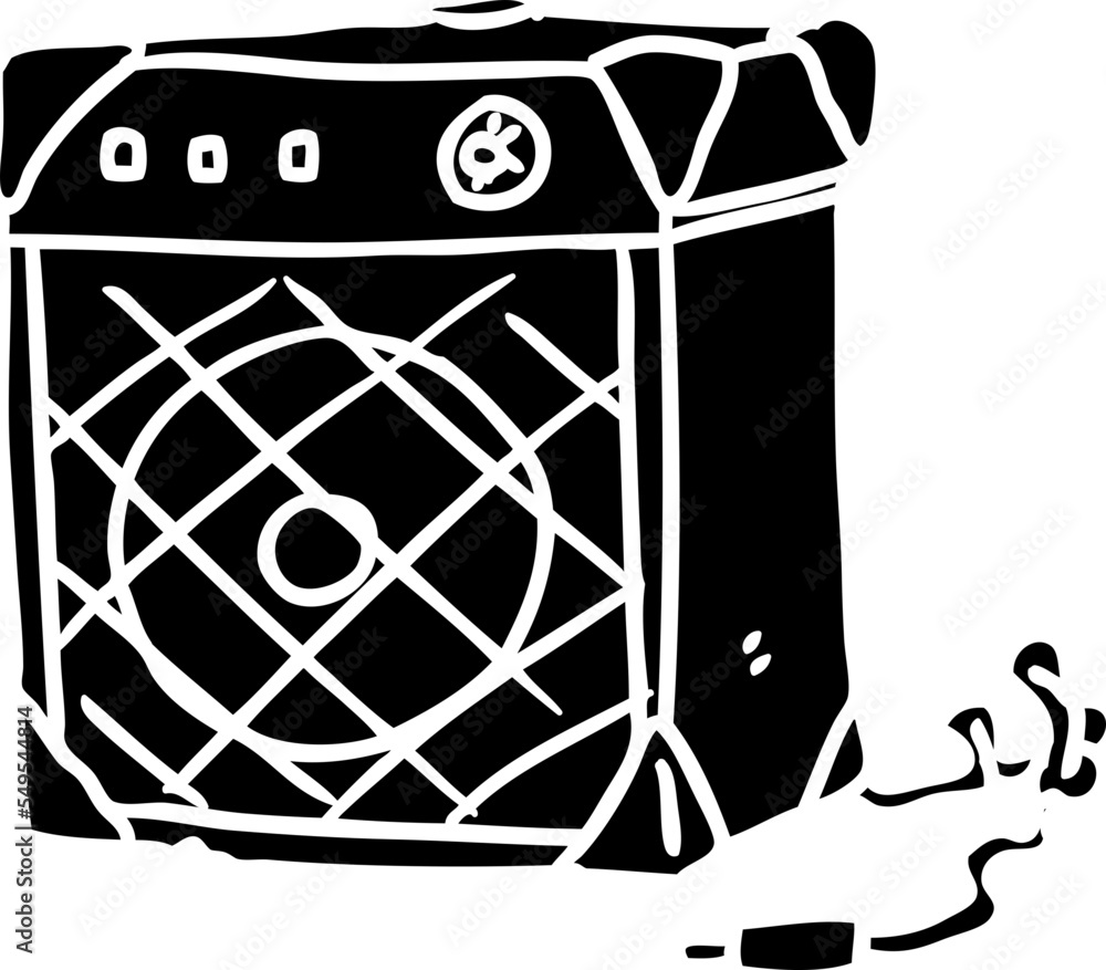 outline of a electric guitar amp Stock Vector | Adobe Stock