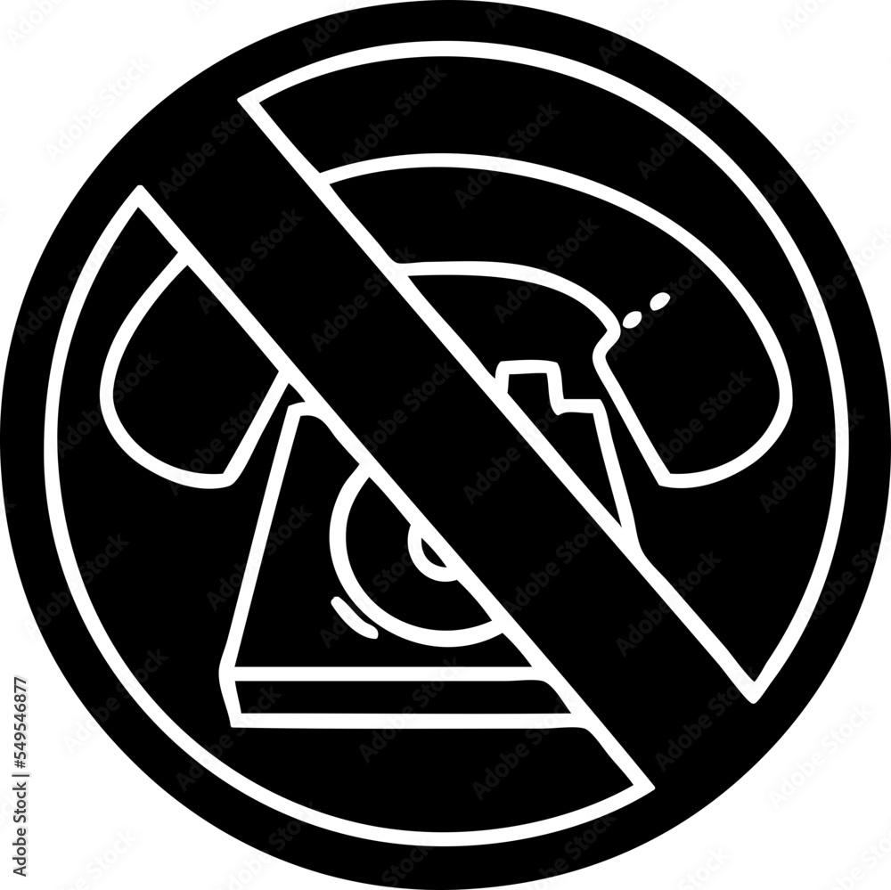 outline cartoon of a no phones allowed sign Stock Vector | Adobe Stock